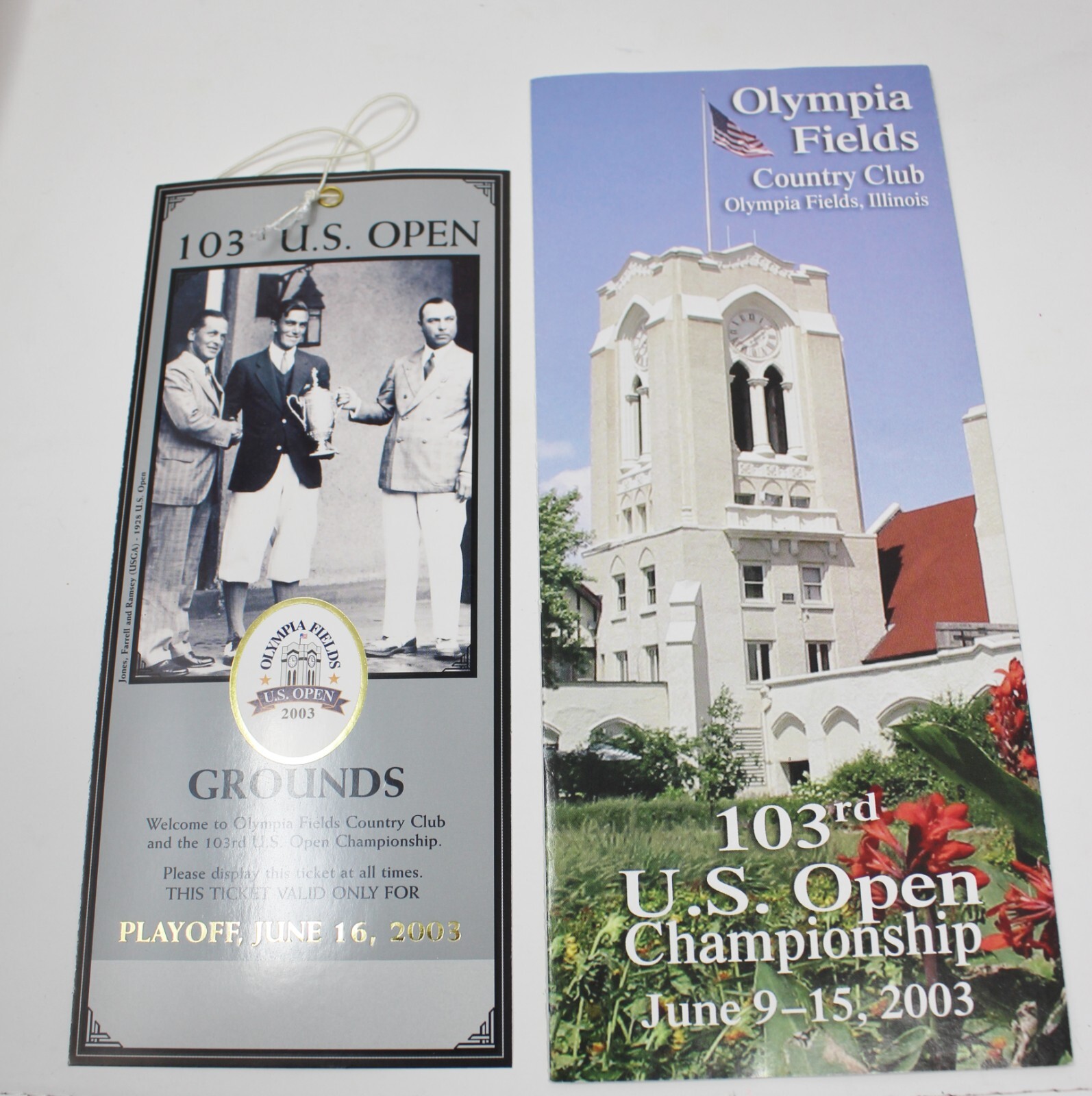 USGA US Open Olympia Fields GOLF Trophy Club TICKET Program Lanyard ...