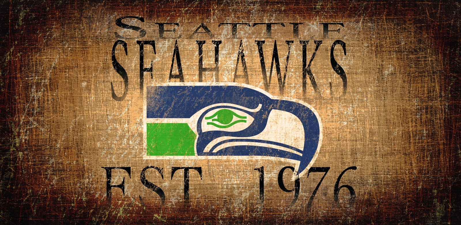 Seattle Seahawks Retro Throwback Established 1976 Wood Sign - NEW 12" x ...