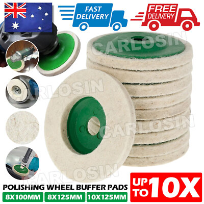 125MM Round Wool Buffing Pad Polishing Wheel Felt Buffer Disc for Angle ...