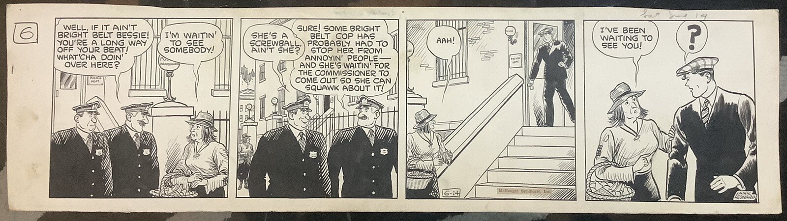 Mickey Finn Lank Leonard DAILY Original Comic Strip Art 1940’s June 14 ...