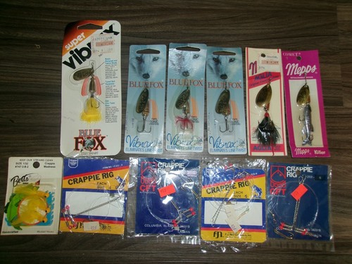 New Lot of Blue Fox Super Vibrax Fishing Lures Size 2 & 3 Plus 2 Mepps ...