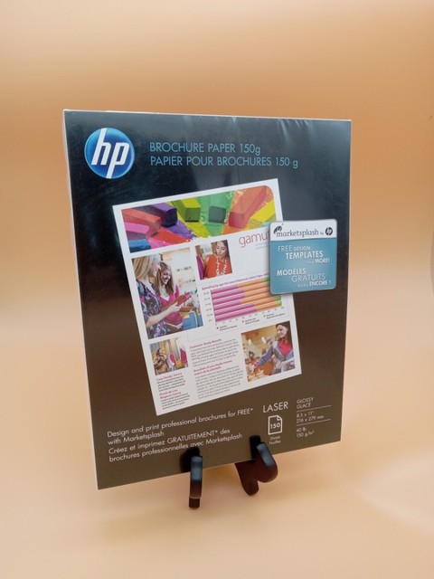3x HP Color Laser Brochure Paper 97 Brightness 40lb 8-1/2 X 11 Glossy ...