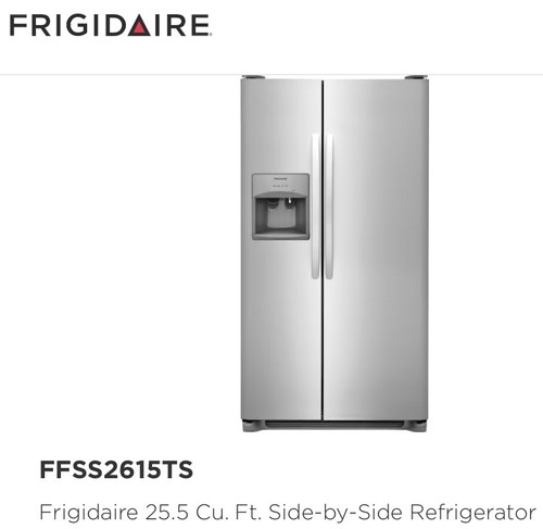 Frigidaire FFSS2615TS 25.5 cu ft. Side by Side Refrigerator - Silver ...