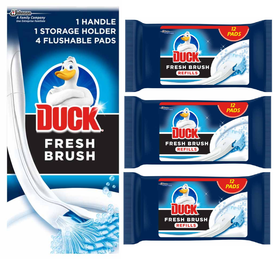 Toilet Duck Refills 12 Per Pack Cleaning Brush Fresh Pads Refill Toilet ...