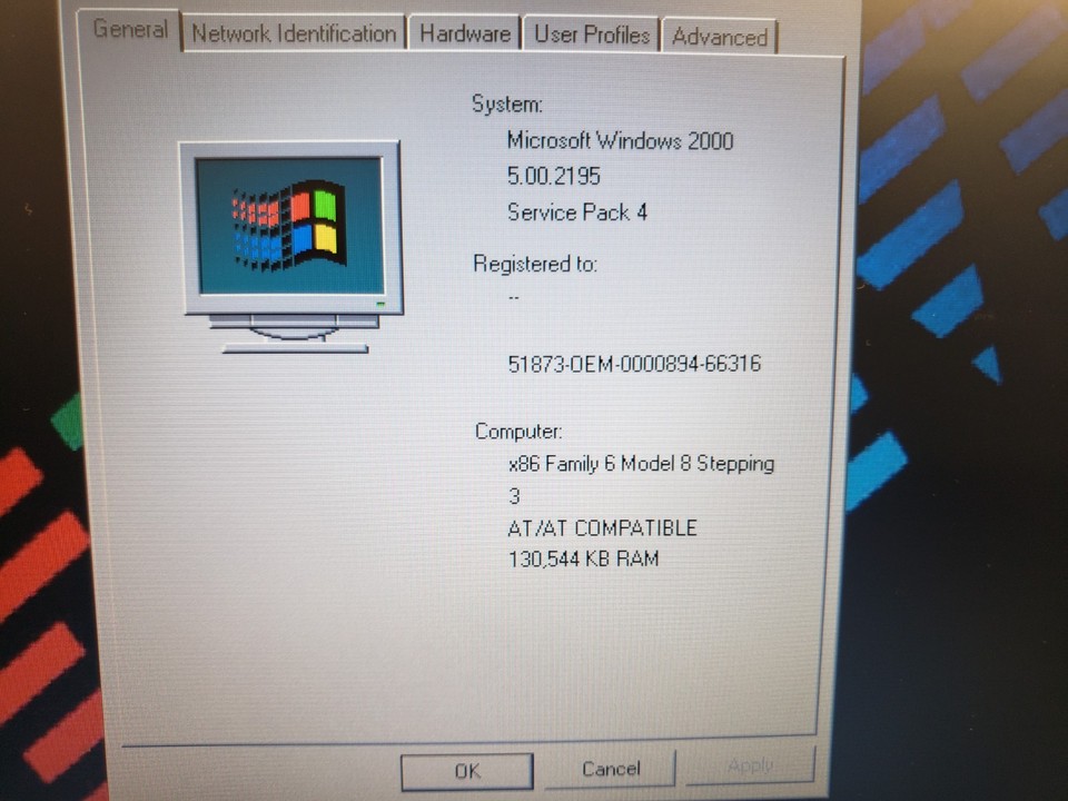 Vintage IBM Thinkpad X20 Laptop PIII 600MHz 128MB 20GB Win2000 w ...