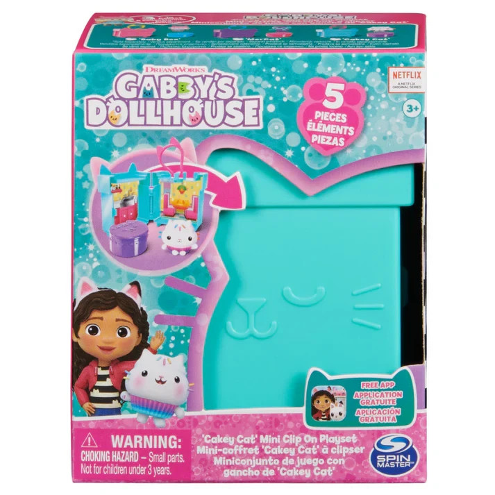 Gabby's Dollhouse: Cakey/Baby Box/Mercat - Mini Clip-On Playsets by ...