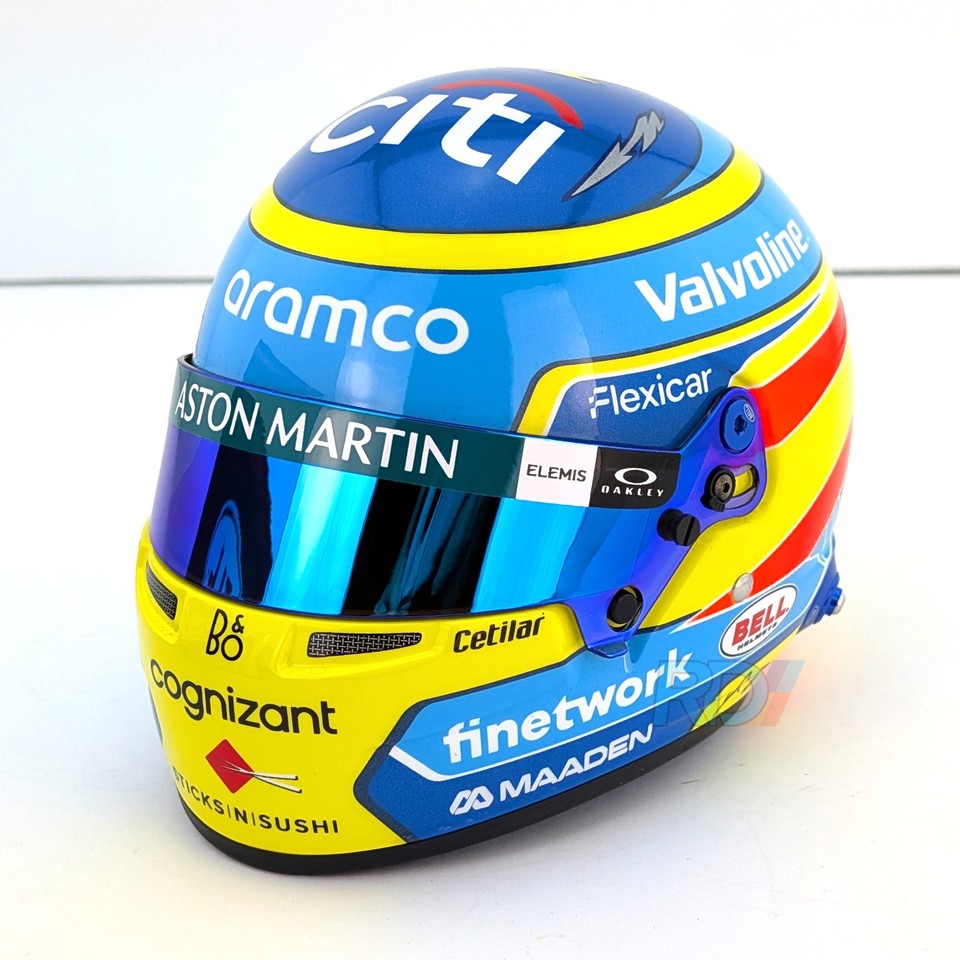 2025 Fernando Alonso Mini Helmet - 1:2 Scale - Bell F1 Aston Martin ...