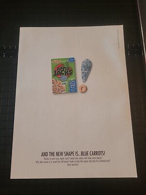 Kellogg's Apple Jacks Cereal Blue Carrots Print Ad 2003 8x11 | eBay