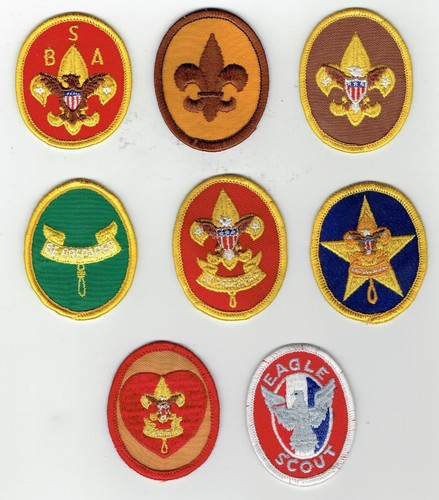 BSA Issue - Scout thru Eagle Scout Rank Patch Set (Circa. 1975-1985 ...