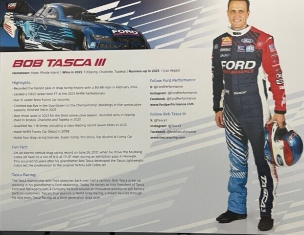 VRHTF NHRA "2024 BOB TASCA FORD PERFORMANCE" HAND OUT EXCELLENT ...