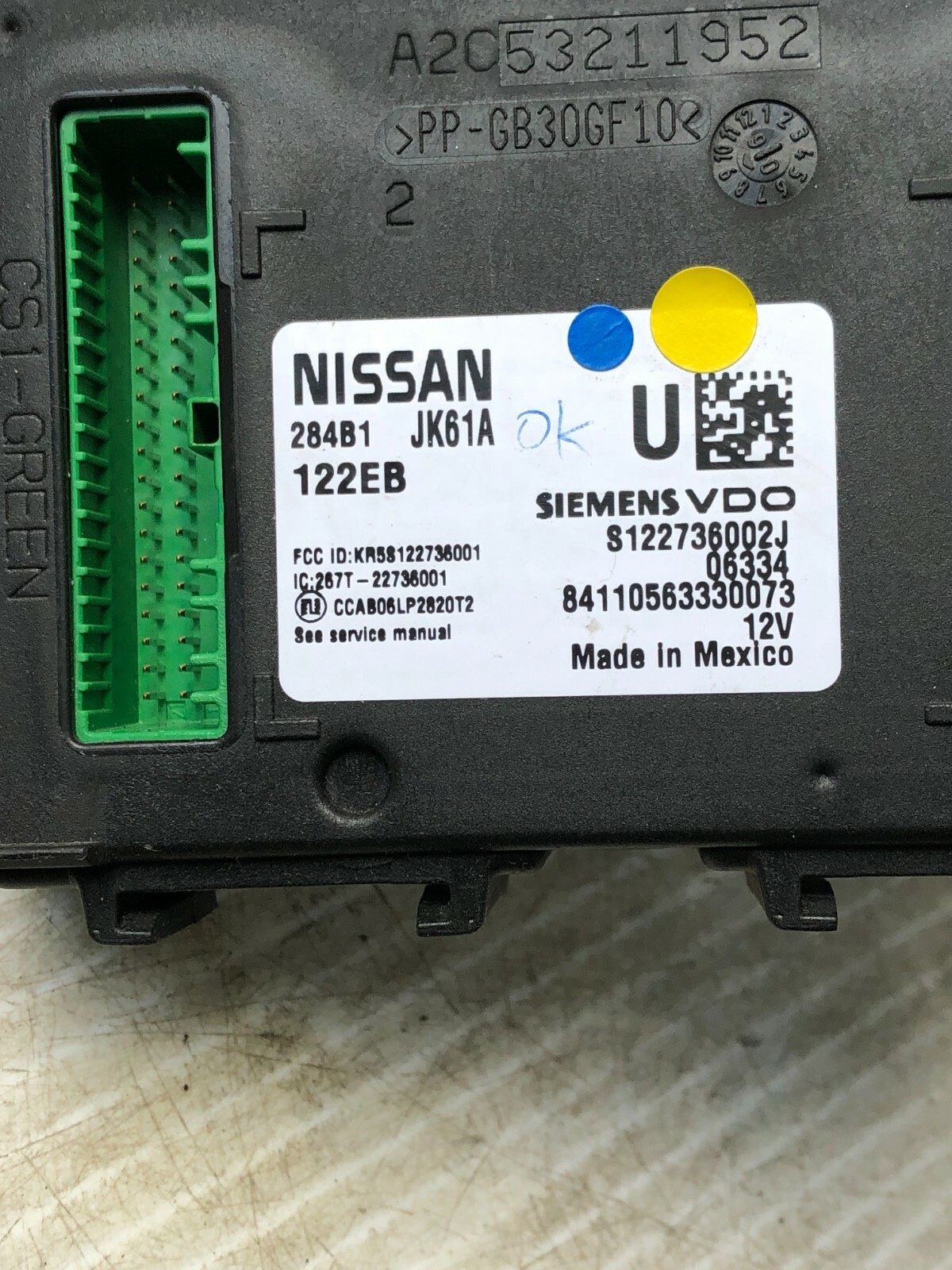 2007 2008 Infiniti G35 G37 Body Control Module BCM BCU Unit P: 284B1 ...