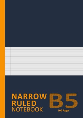 B5 Narrow Ruled Notebook Extra Narrow Ruled Lined Journal Pad 100 Pages ...