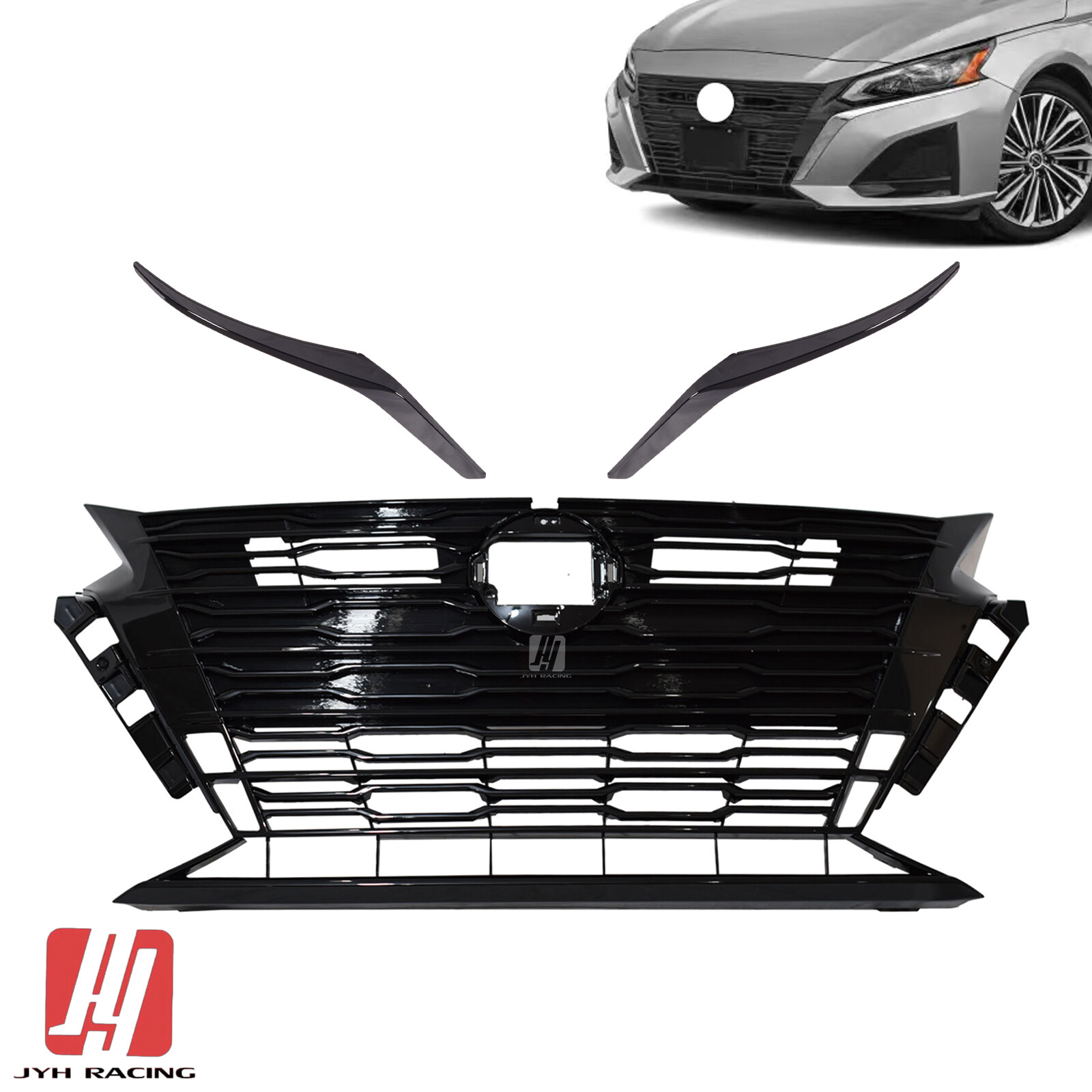 Front Grille Molding Trim Gloss Black For Nissan Altima 2023-2024 62310 ...