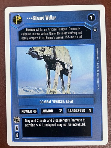 Star Wars CCG WB Revised Hoth Blizzard Walker Card | eBay