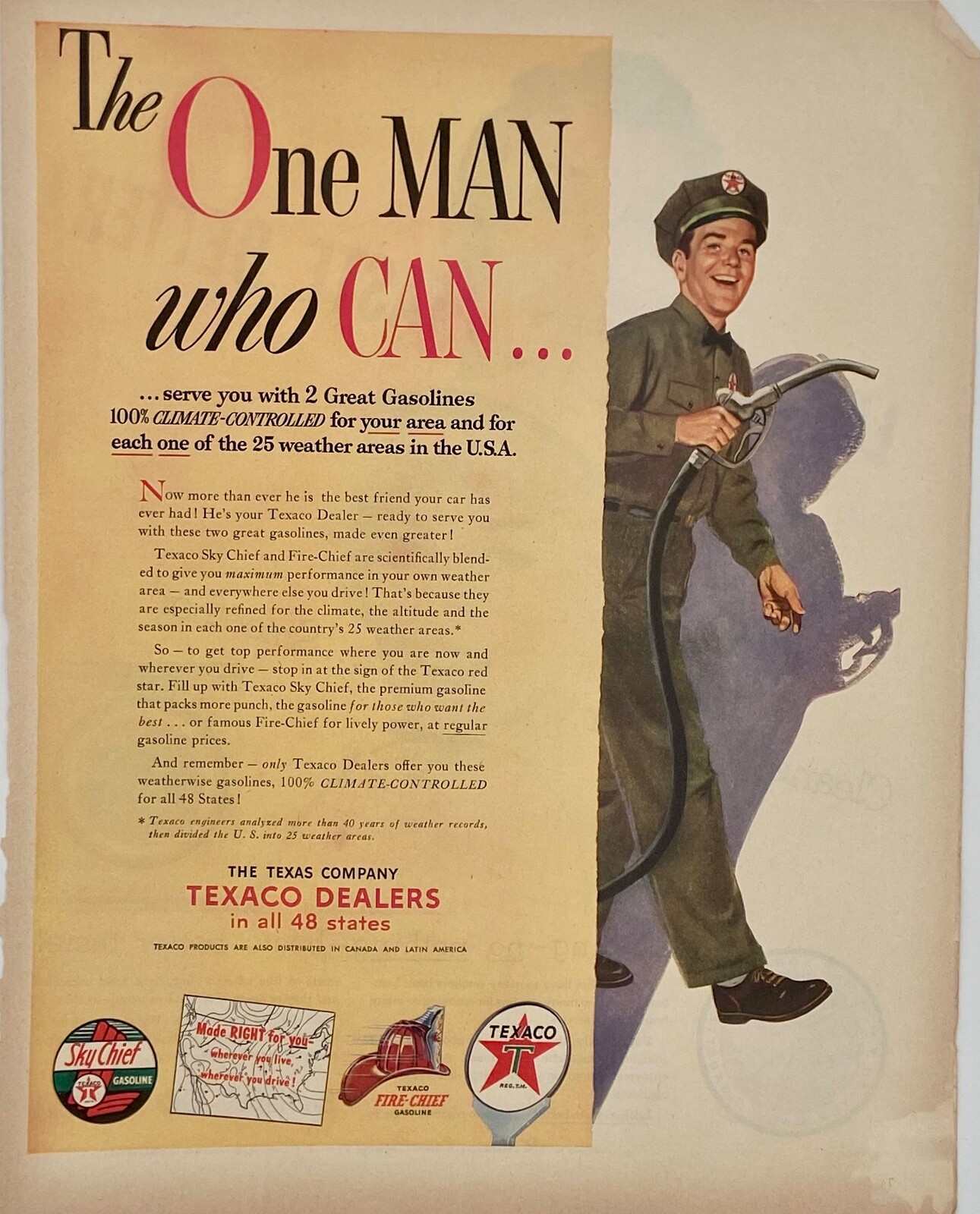 Original Vintage Texaco Ad: The One Man Who Can Do It All... | eBay