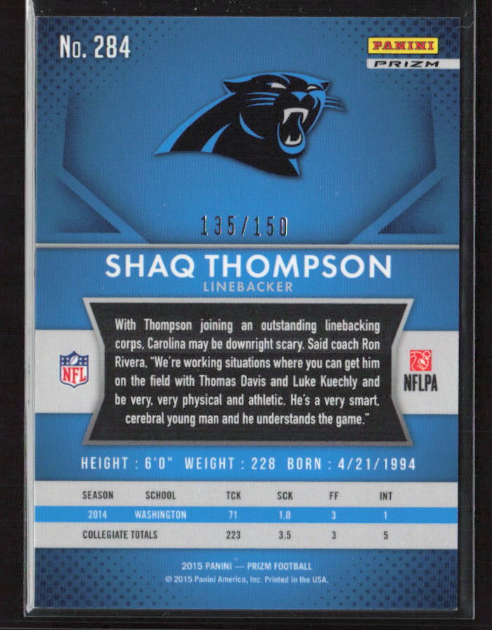 2015 Panini Prizm #284 Shaq Thompson Blue | eBay