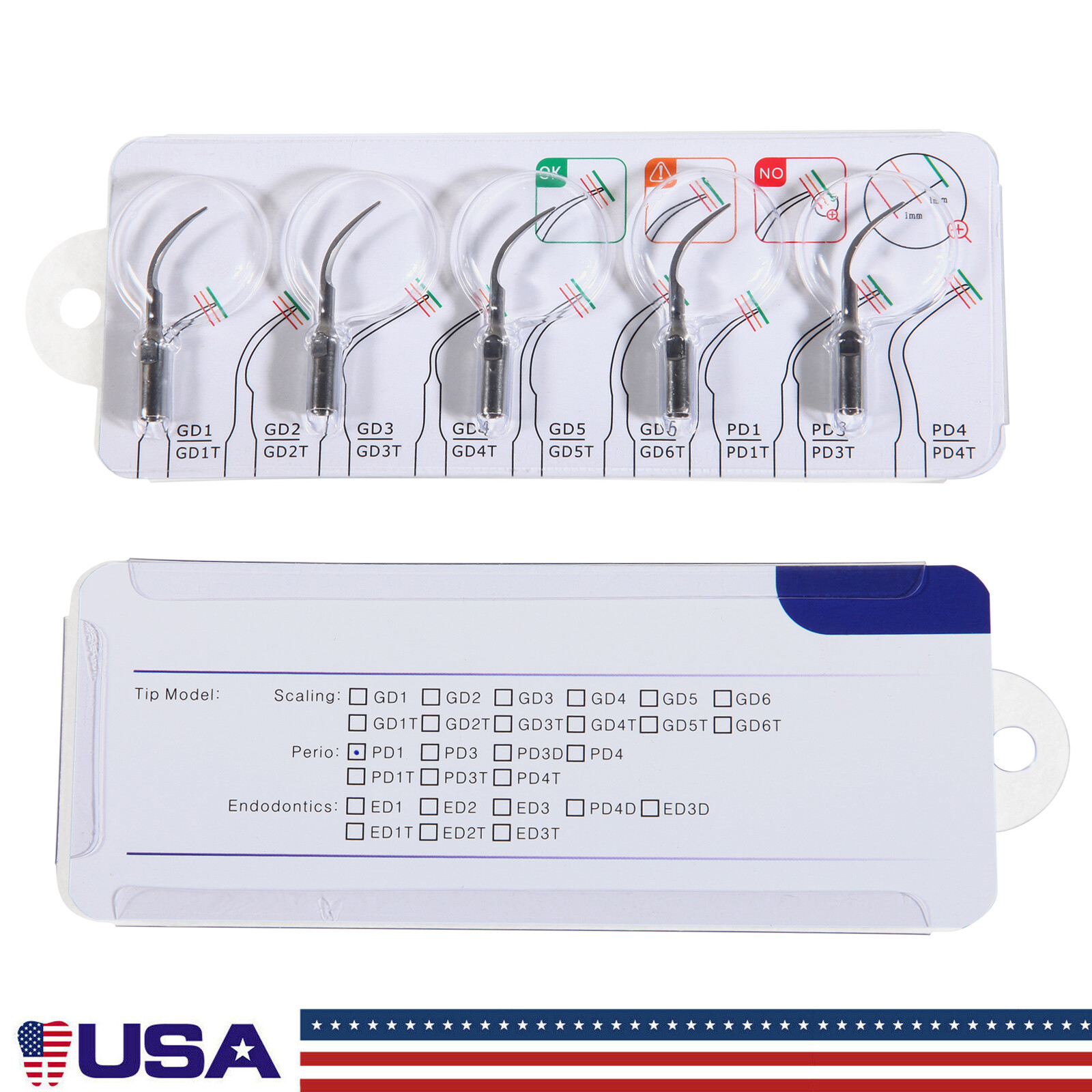 Dental Ultrasonic Scaler Tips Perio Scaling PD1/PD3 For DTE SATELEC ...