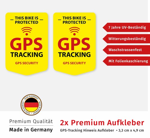 GPS Aufkleber 2x Premium Bike Tracking Sticker Fahrrad Wetterfest UV ...