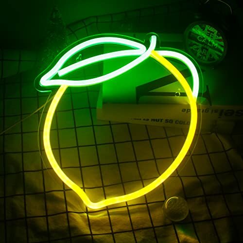 Lemon Neon Sign Lemons Yellow Led Sign Fruit Shape Neon yellow&green ...