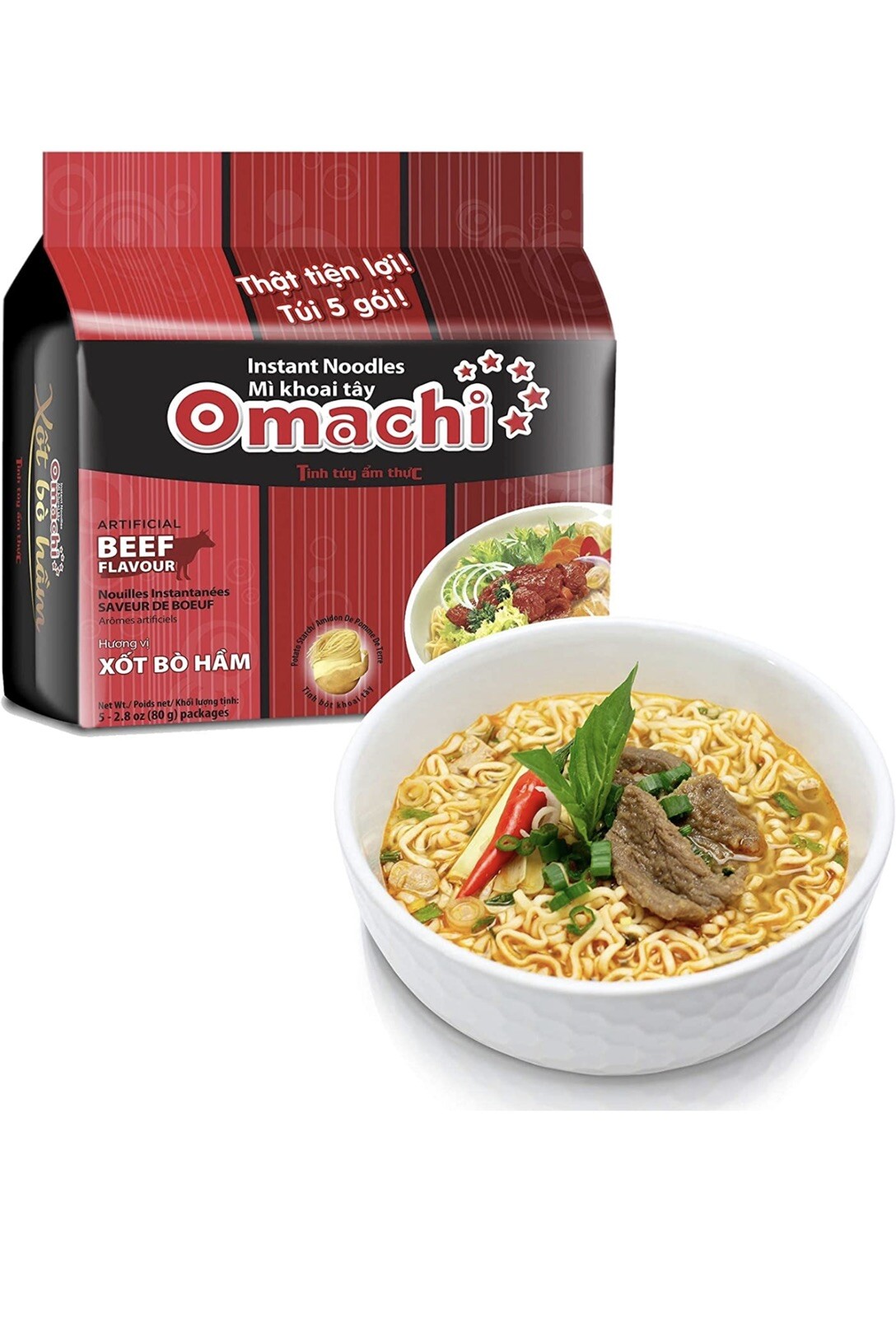 OMACHI Instant Noodles - 5 Packs Shrimp, Beef, and Rib Soup Flavor) | eBay