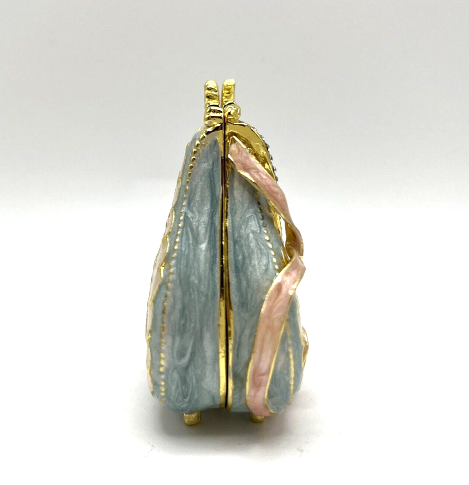 Vintage Pocketbook Trinket Box Bejeweled Enamel Crystals Purse ...