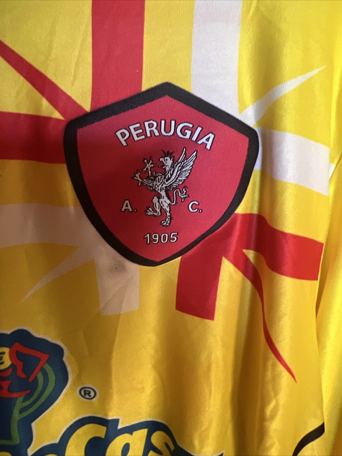 FC Perugia 1905 Yellow Long sleeve Jersey Affila Allenamento Crest Logo ...