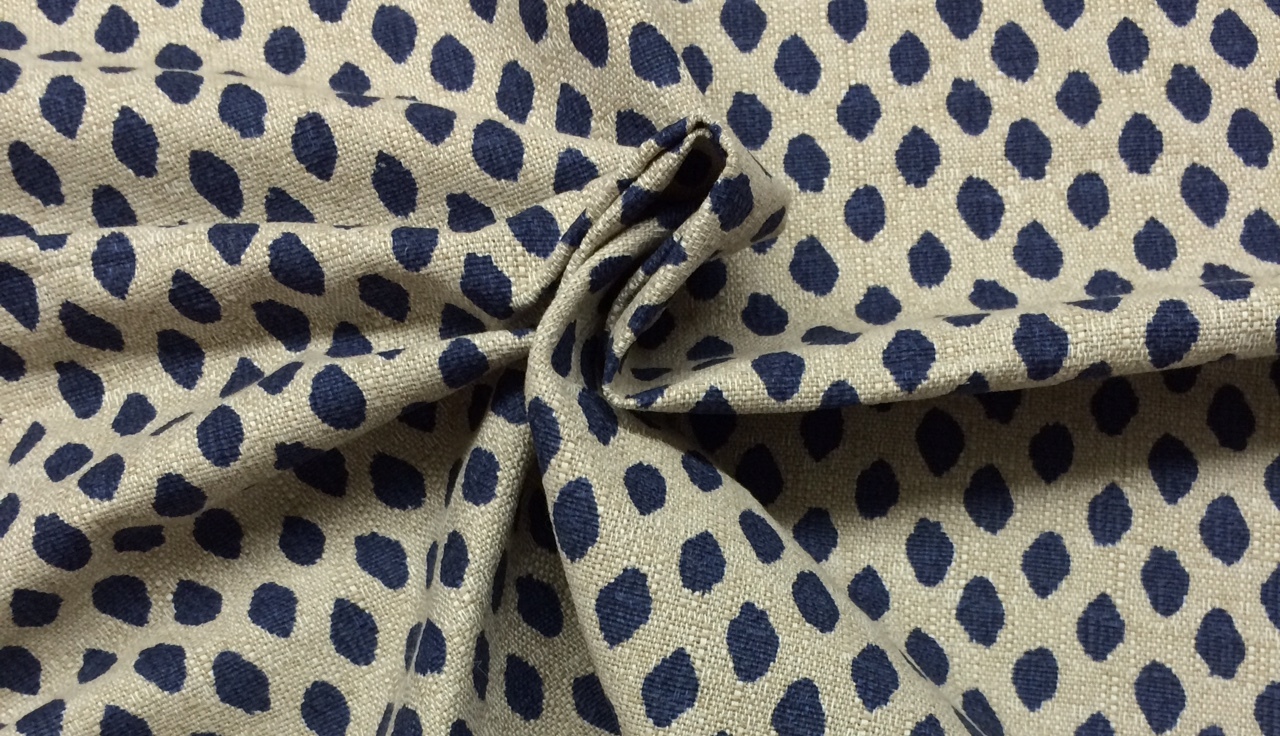 Ballard Designs Ellie Indigo Blue Animal Spots Theme Fabric by The Yard ...