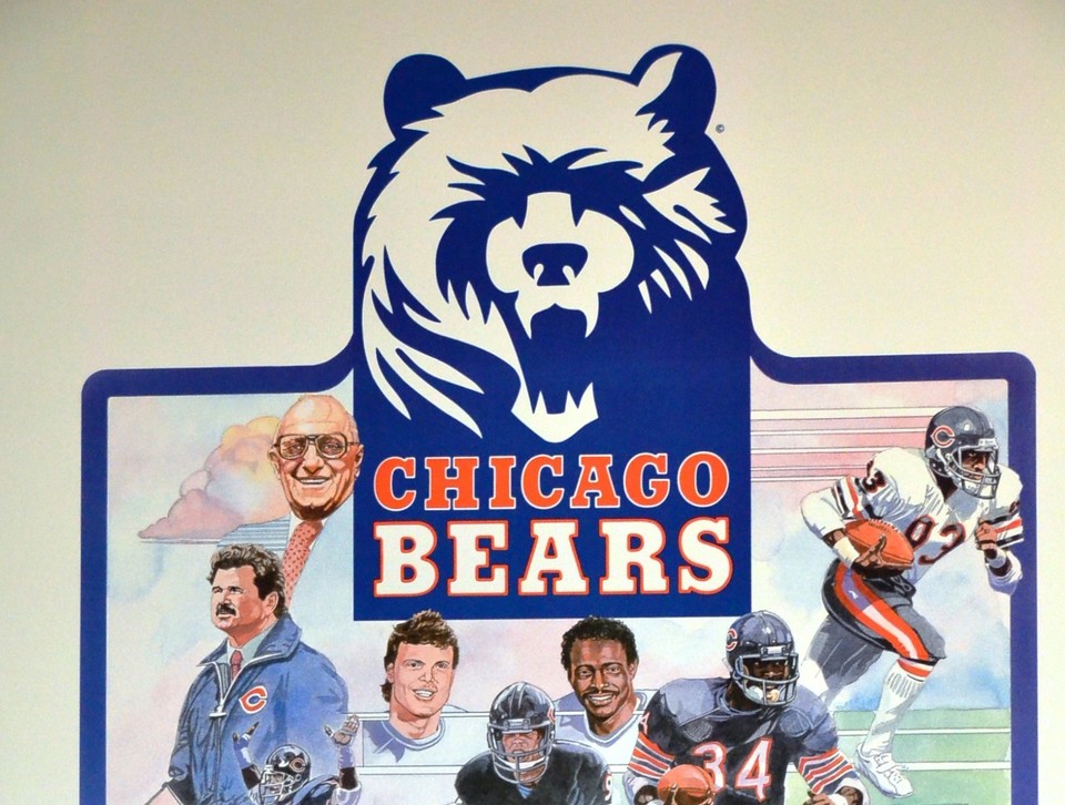Chicago Bears 85 Superbowl team lithograph hand signed very rare ltd Ed ...