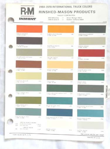 International Paint Color Chart