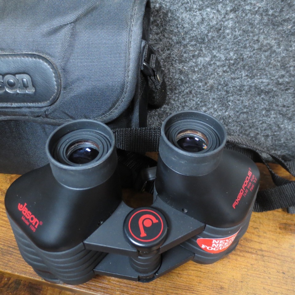 Jason 1195 Fixed Focus Binoculars EX Cond 7x35 Wide Angle Lens Hunting ...