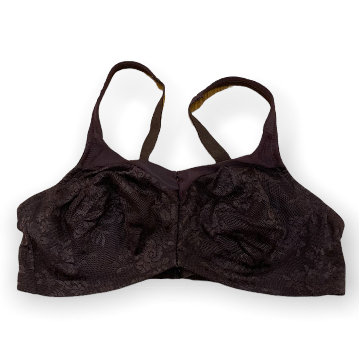 BREEZIES Lace Front Full Coverage Support Bra w/ UltimAir Lining Brown ...