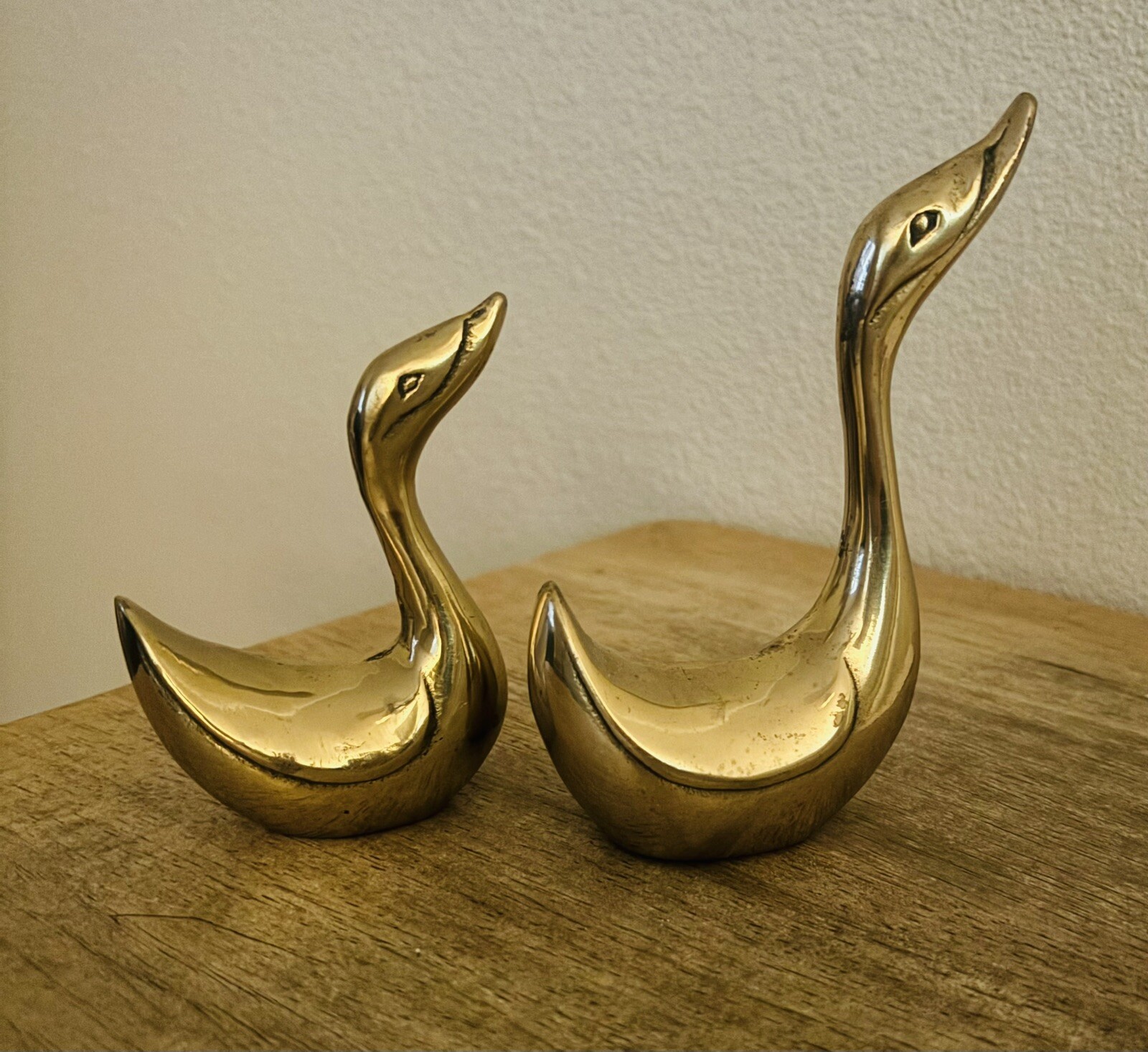 Vintage Leonard Solid Brass Duck Swan Goose Lot Gold Geese Figurine ...