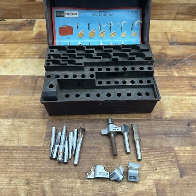 Vintage Sears Craftsman Router 13 Pc. Bit Set 21297 w/ Case - Made in ...