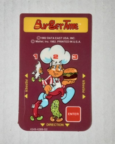 Intellivision - overlay insert only for Burgertime - original | eBay