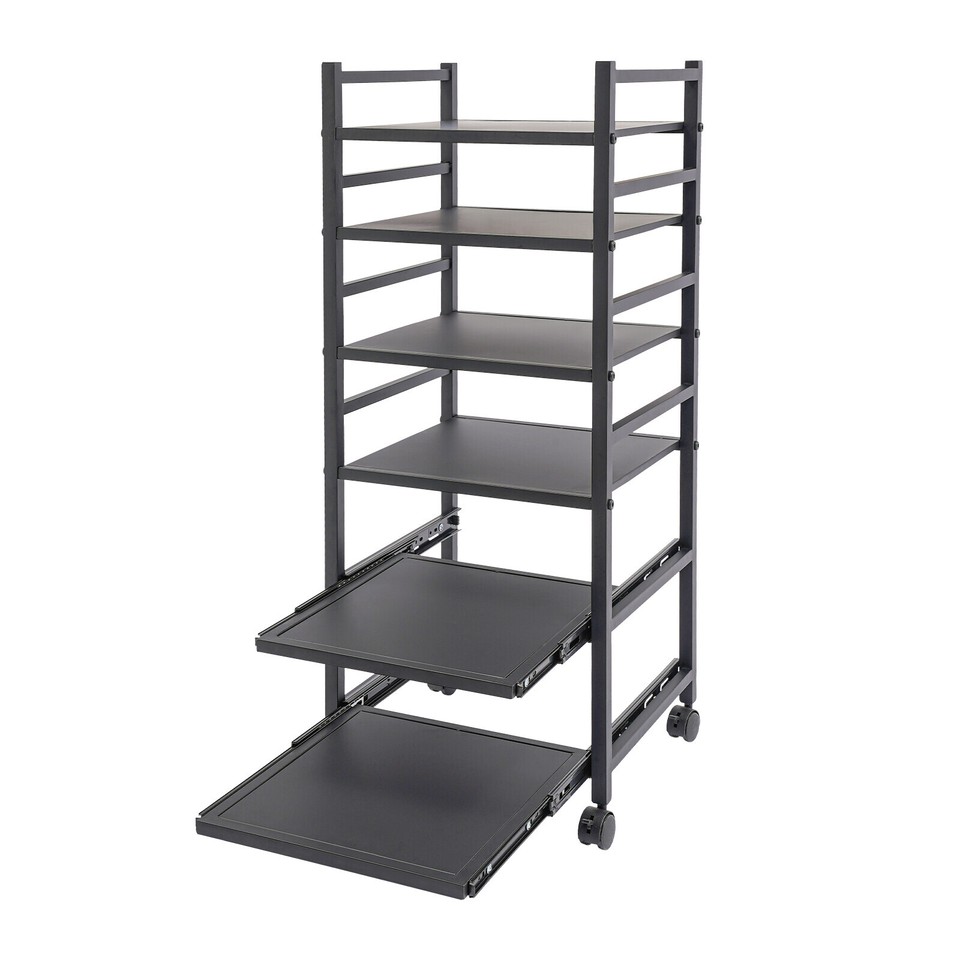 Storage Rack with Wheels 6-Tier Shelving Unit 110.23lbs Load 15.7x14 ...