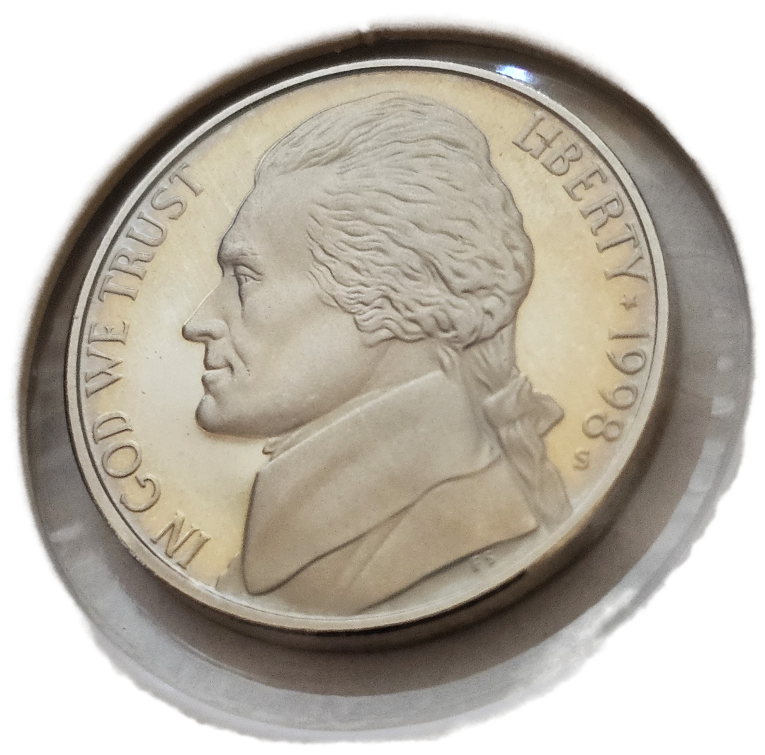 1998 S Toned Ultra Deep Cameo Proof Jefferson Nickel # Y45A | eBay