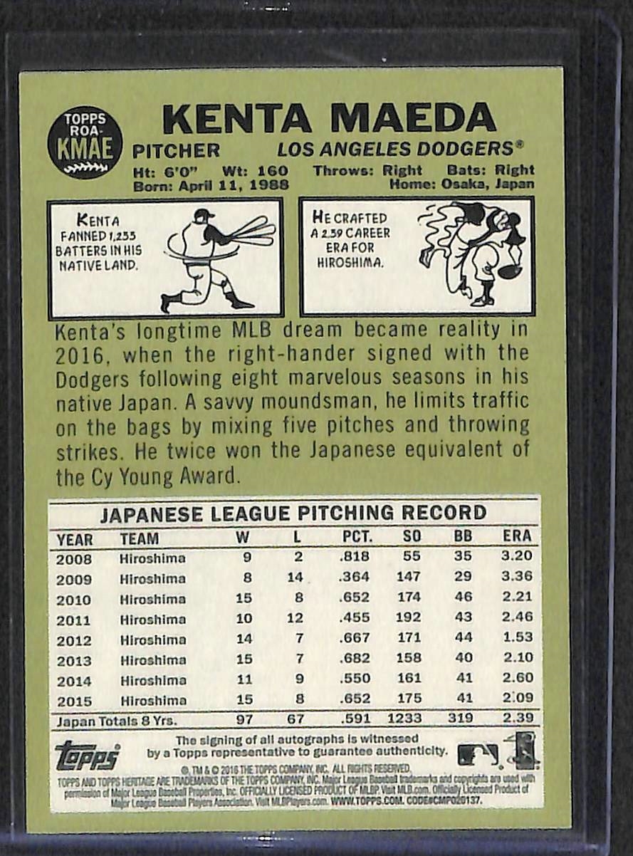 2016 Topps Heritage High Number Real One Red Autograph #ROA-KMAE Kenta ...