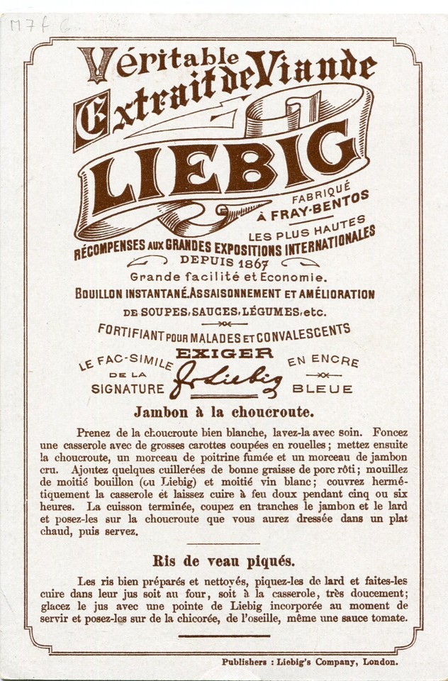 Liebig Menükarte Serie 7 Karte F zwei Mädchen vor Gebirgssee franz. von ...