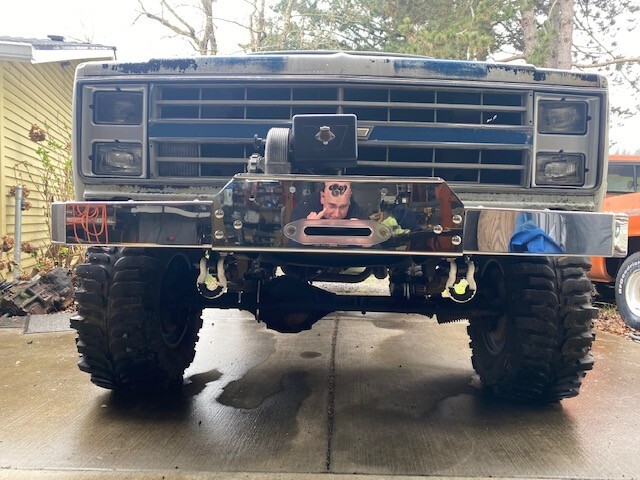 'GOAT' Winch bumper Polished Stainless 73-80 Chevy GMC K5 K30 K20 Chevy ...