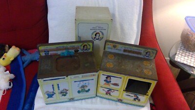 Vintage 3pc Wolverine SNOW WHITE Tin Litho Toy Kitchen Set, Fridge ...