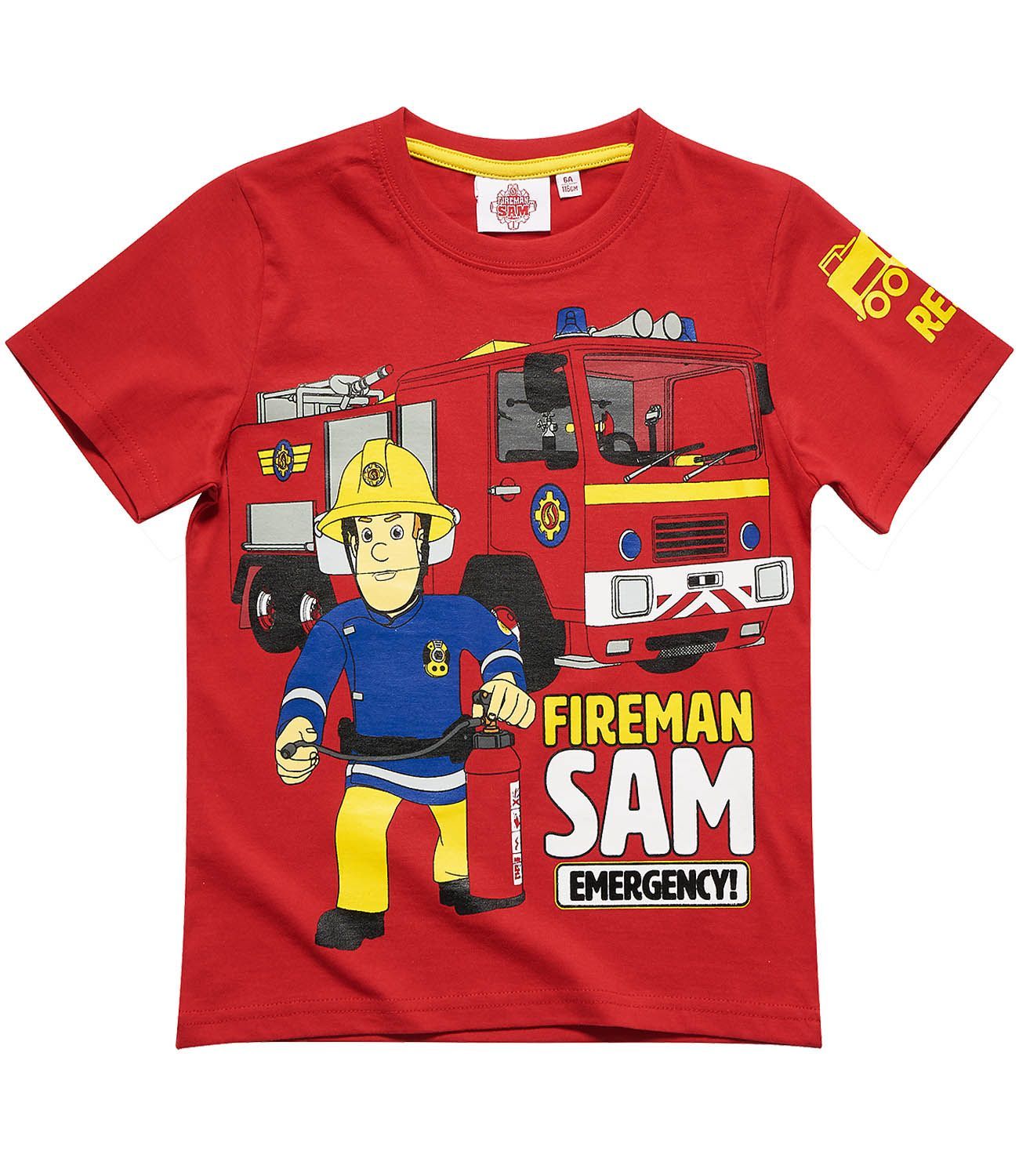 Feuerwehrmann Sam - Kinder T-Shirt - Sam im Einsatz - Größe 104 110 116 ...
