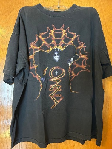 VTG Ozzy Osbourne Spider Web Flame Black Tee TShirt XL (READ ...
