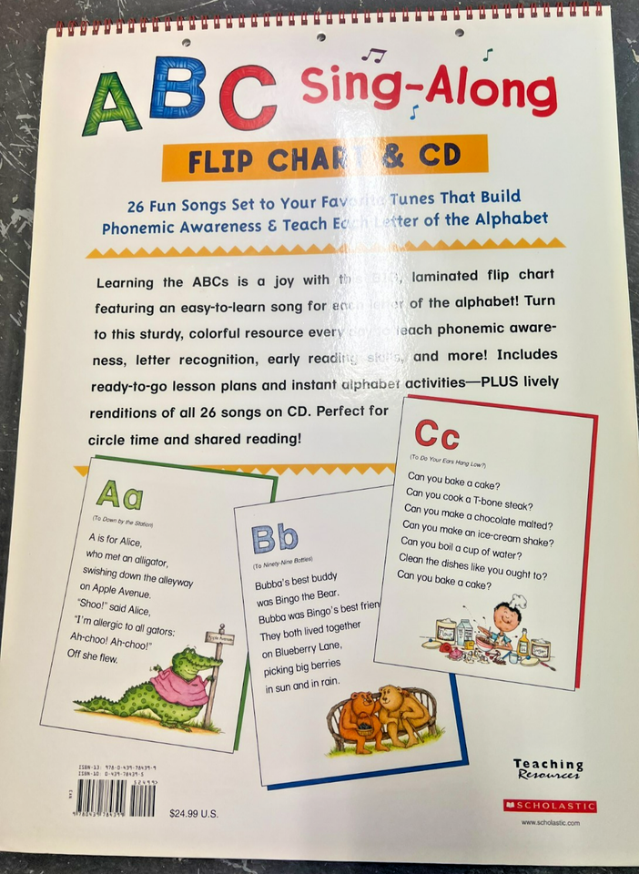 ABC Sing-Along Flip Chart Lessons & Activities No CD Grades PreK-1 | eBay