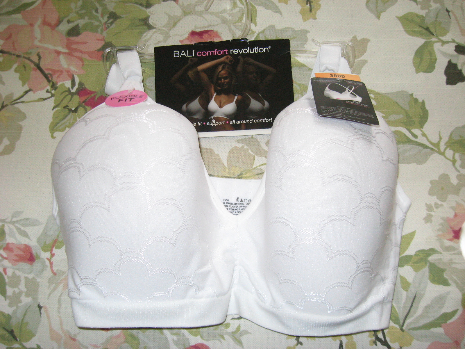 Bali 3550 Comfort Revolution Convertible Wirefree Bra White 38DD | eBay