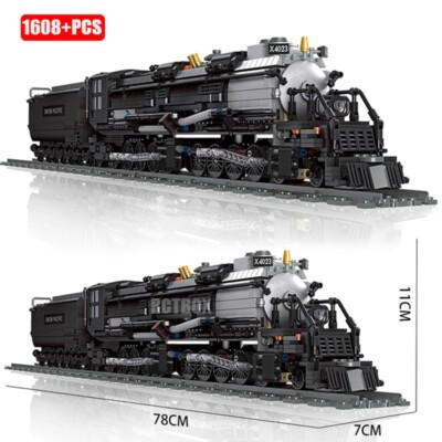 Building Blocks Steam Locomotive Railway Technical Train 1608 pcs 78 cm ...