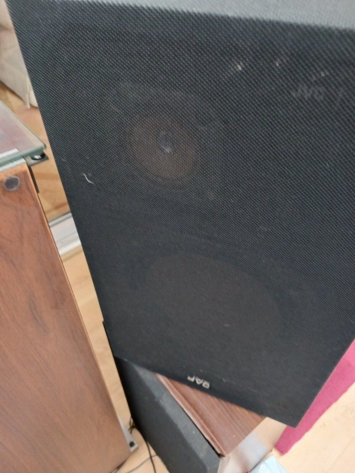 JVC Retro Hi-fi Stack System in a cabinet with turntable, Cassette and ...