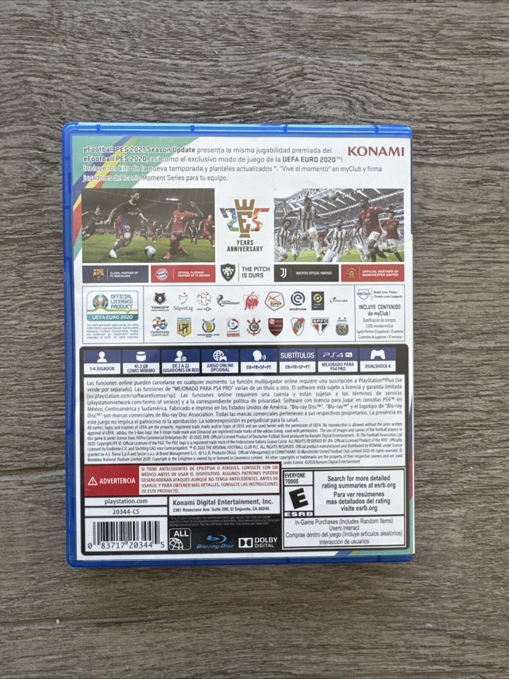 PES 2021 Pro Evolution Soccer PS4 eFootball Season Update. PlayStation ...