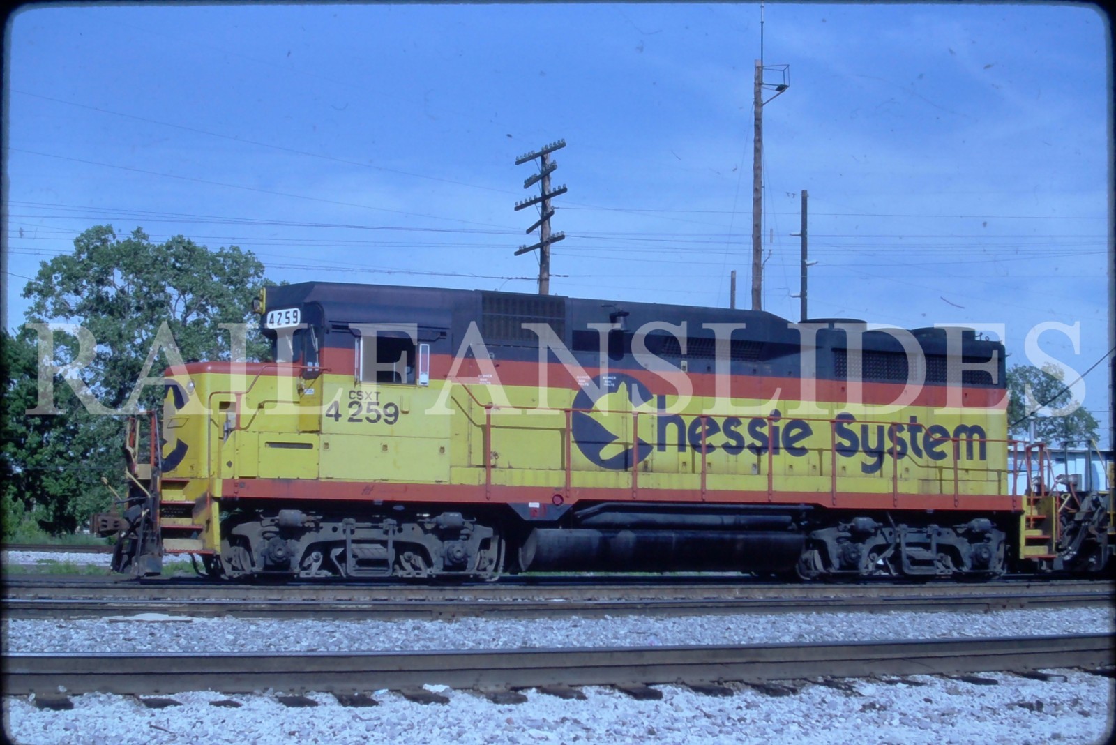Original train slide CSX CSXT locomotive 4259, 1989 | eBay