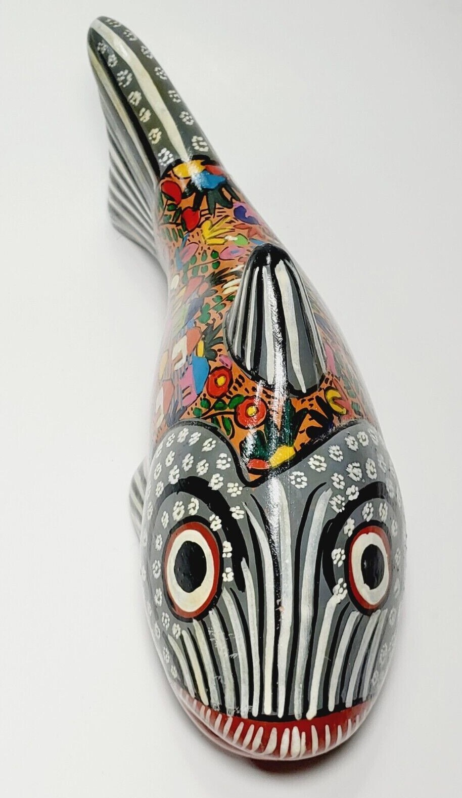 Lot Two (2) Terra Cotta Mexican Folk Art Pottery Hand Painted Fish | eBay