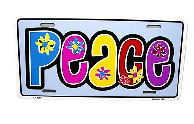 PEACE ONE LOVE ONE WORLD METAL CAR NOVELTY LICENSE PLATE AUTO TAG | eBay